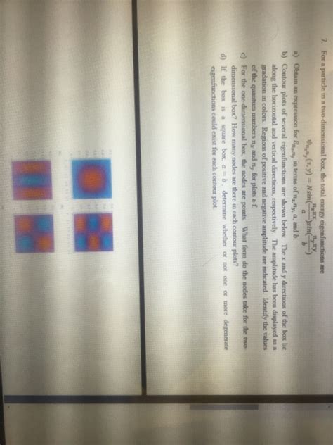 Solved For Particle In A Two Dimensional Box The Total Chegg