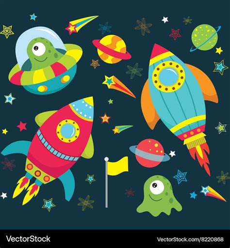 Outer Space Element Set Royalty Free Vector Image