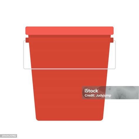 빨간색 버킷 벡터입니다 벡터 일러스트 레이 션 물 빨간 양동이 아이콘 기호 또는 기호에 대 한 App 정원용 양동이 가득 찬에 대한 스톡 벡터 아트 및 기타 이미지 Istock