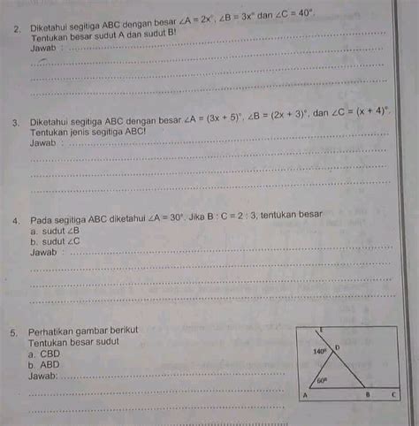 2. Diketahui segitiga ABC dengan besar ∠A = | StudyX