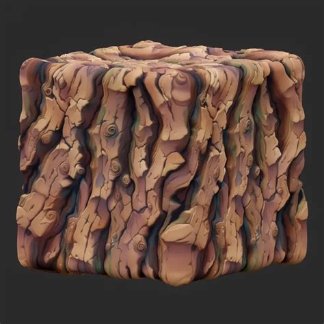 Cartoon Tree Bark Seamless Texture Material