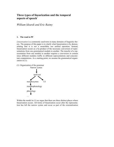 Three Types Of Linearization And The Temporal Aspects Of Speech