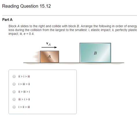 Solved Block A Slides To The Right And Collide With Block B