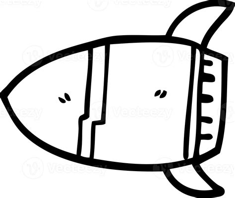 Line Drawing Cartoon Space Rocket Icon 40819348 Png