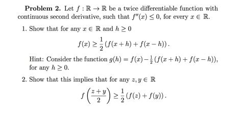 solved problem 2 let f r r be a twice differentiable