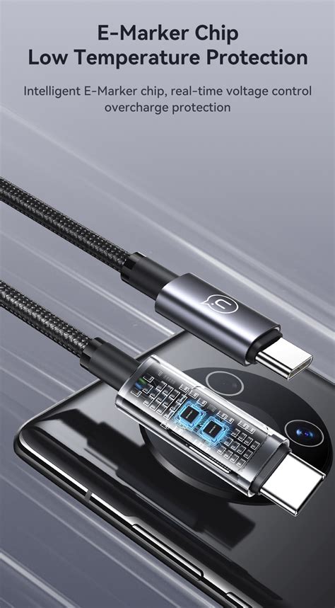 Usams Dây Cáp Sạc Nhanh USB Type C IP Type C W Hiển Thị Kỹ Thuật Số LED Cho phone iPd