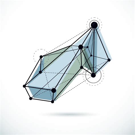 Premium Vector Abstract Geometric 3d Wireframe Object Corporate Technology Vector Illustration