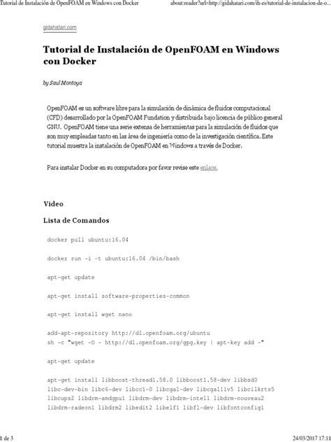 363n De Openfoam En Windows Con Docker Pdf Familias De Sistemas