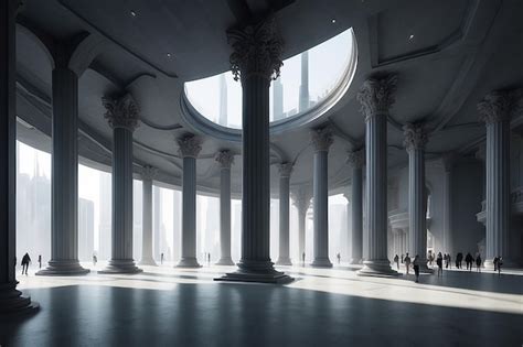 Premium Photo Conceptual Architecture Column Between Space For Defined Function Of Space