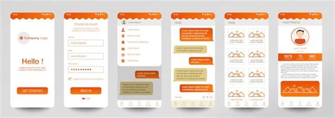 Premium Vector Design Of Set Mobile Application Ui Ux