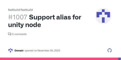 support alias for unity node · issue 1007 · fastbuild fastbuild · github