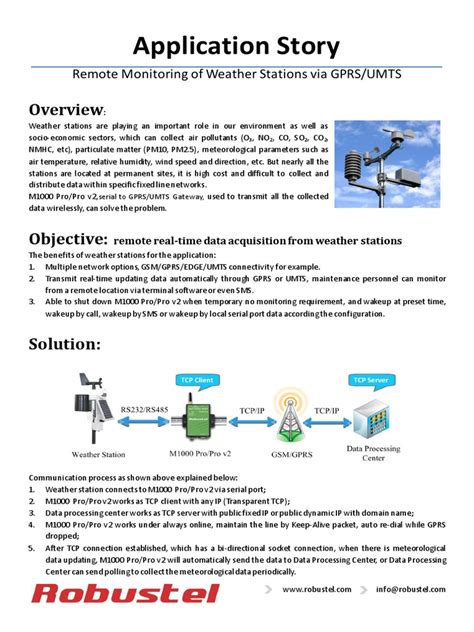 robustel m1000 pro as remote monitoring of weather stations via