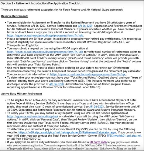 Retirement Application