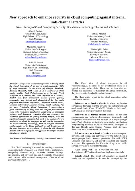 Pdf New Approach To Enhance Security In Cloud Computing Against