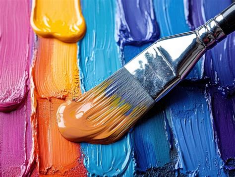 Vibrant Brush Strokes Blend Colors With Texture On Canvas For Creative
