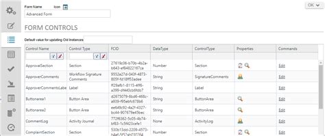 Form Controls Tab