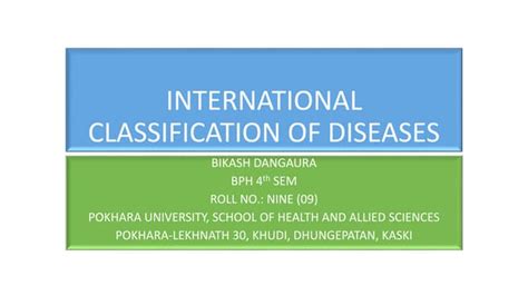 International Classification Of Diseases Pptx