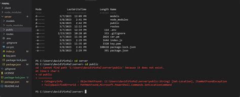 reactjs can t cd into my public folder that is inside my server