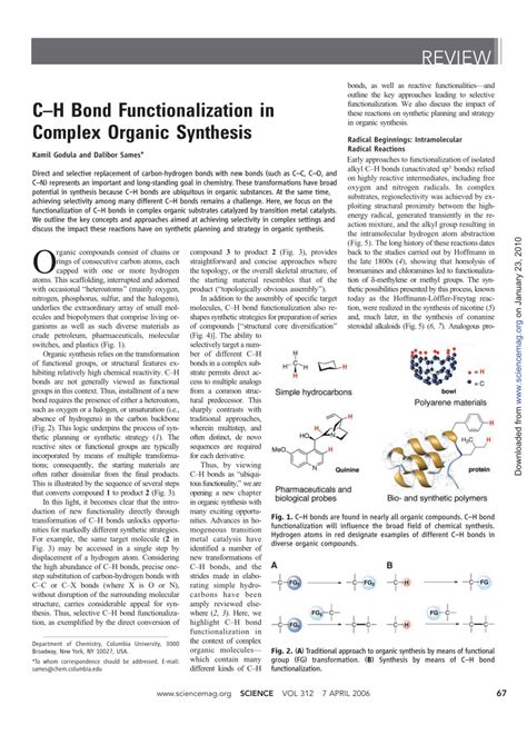 Pdf C—h Bond Functionalization In Complex Organic Synthesis
