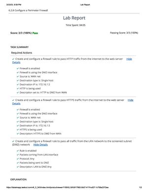 6 3 4 Configure A Screened Subnet DMZ 9 09 PM Lab Report 6 3 Configure A Screened Subnet