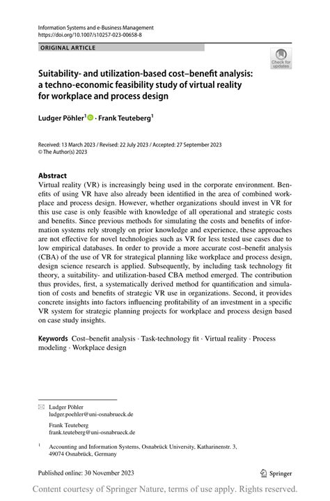 Pdf Suitability And Utilization Based Cost Benefit Analysis A