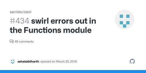Swirl Errors Out In The Functions Module Issue Swirldev Swirl GitHub