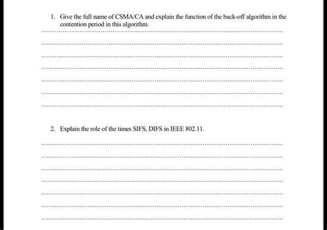 Solved Give The Full Name Of CSMA CA And Explain The Chegg
