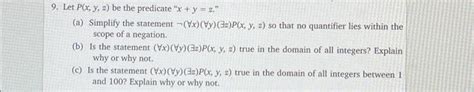 solved 9 let p x y z be the predicate x y z a
