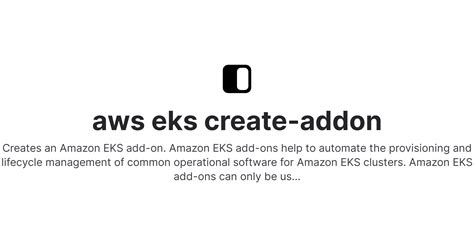Aws Eks Create Addon Fig
