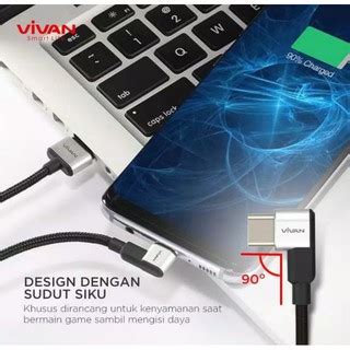 Jual Kabel Data Type C Gaming L Vivan Cable BWC100 Fastcharging 3A 100cm Siku L Gamers Shopee
