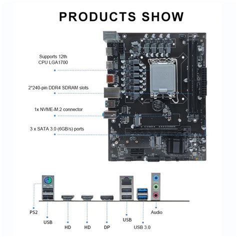 H610 Computer Motherboard 2 X 288 Pin Ddr4 Sdram Slot Computer