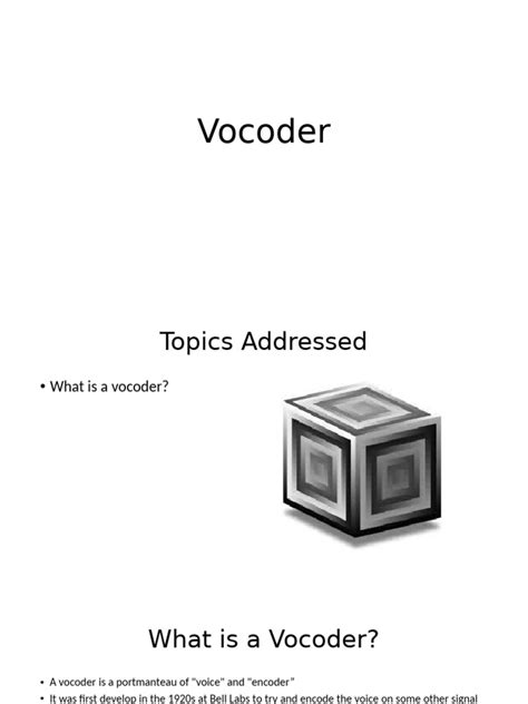 Vocoder Pdf