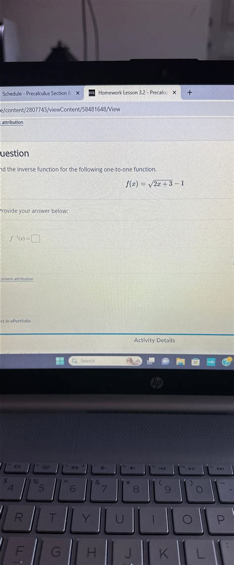 Solved Schedule Precalculus Section Homework Lesson Chegg
