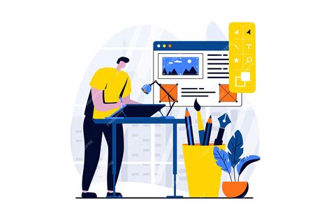 Premium Vector Ui Ux Design Concept With People Scene In Flat Cartoon