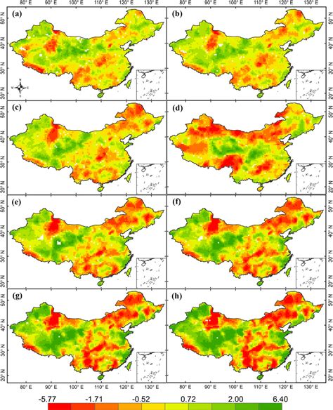 Spatial Distributions Of The Trends Of A Spei1 B Spei3 C Spei6