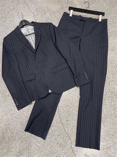 Tb Thom 남성용 울 수트 세트 클래식 스타일 세로 줄무늬 디자인 코트 패션 브랜드 웨딩 비즈니스 캐주얼 재킷 수트