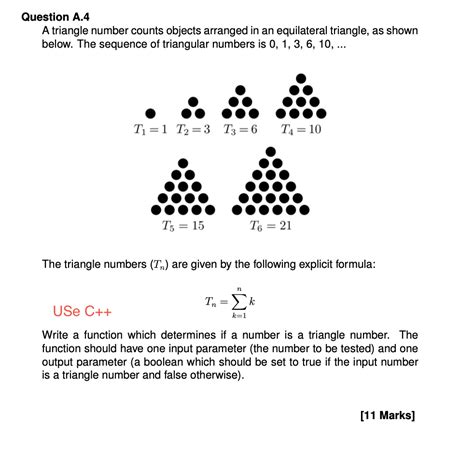 Solved Question A4 A Triangle Number Counts Objects
