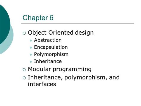 Chapter 6 Class Hierarchies Inheritance And Interfaces This Is A Very