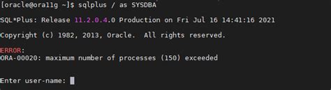 Oracle 数据库设置最大进程数参数方法，oracle最大进程数满了处理方法，sysdba管理员登录报 Maximum Number Of Processes 150 Exceeded