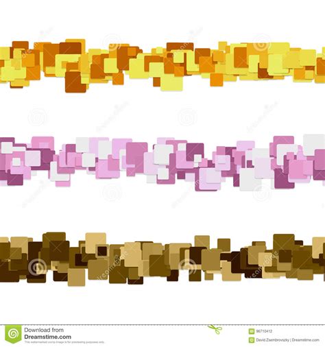 Repeatable Random Square Pattern Paragraph Dividing Line Design Set