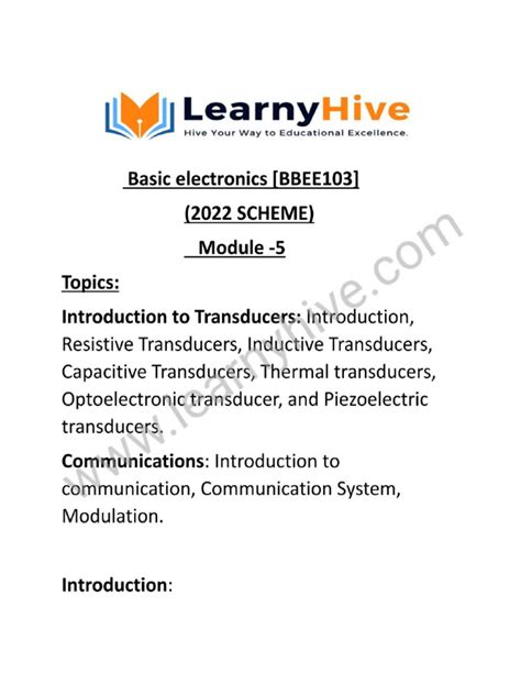 Module 5 Basic Electronics Pdf