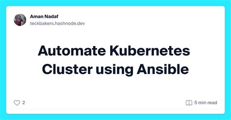automate kubernetes cluster using ansible