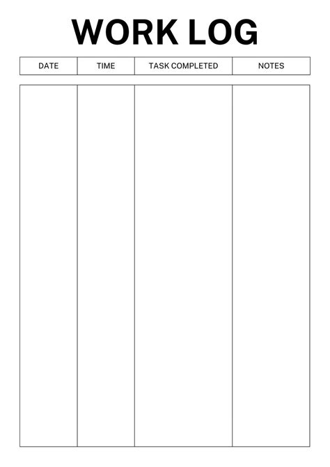 Free Printable Log Sheet Template Printable Templates