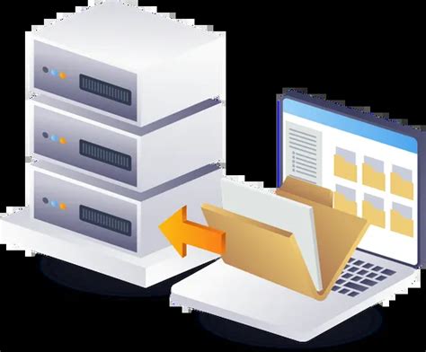 computer folder data with technology server illustration free