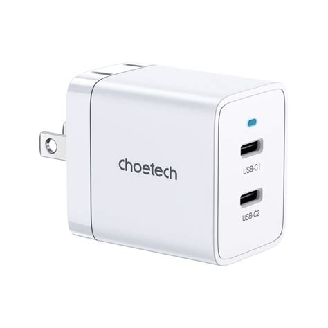 Choetech Dual Usb C Pd W Charger White En