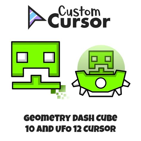 Geometry Dash Cube 10 And UFO 12 Cursor Custom Cursor
