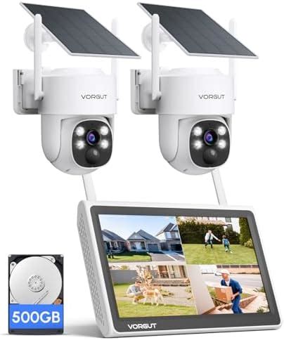 Amazon.com : VORGUT Solar Security Camera System Wireless Outdoor with 10CH 10" LCD Monitor NVR ...