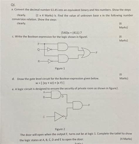 solved qi a convert the decimal number 63 45 into an