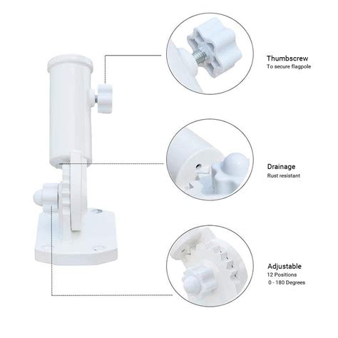Adjustable Aluminum Flag Bracket State Street Products