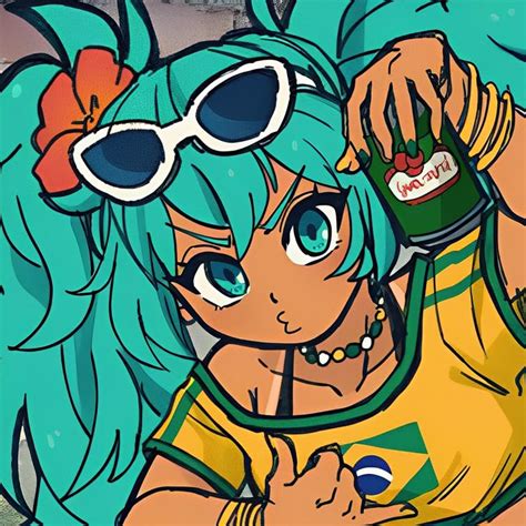 Brazilian Miku Icon Matching 2 2 Miku Hatsune Vocaloid Cute Drawings Anime Character Drawing